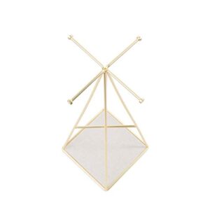 Umbra Prisma Jewelry Stand and Necklace Holder, Matte Brass