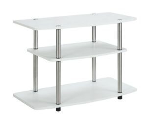 convenience concepts designs2go 3-tier tv stand, white