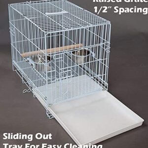 Two Size, Durable Metal Travel or Veterinary Collapsable Parrot Bird Carrier Cage