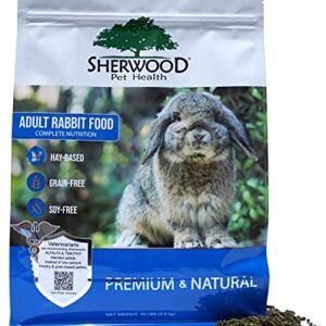 Sherwood Pet Health Adult Rabbit Food Alfalfa Timothy Hay-Based Blend 10 lbs, Grain and Soy-Free for Better Digestion