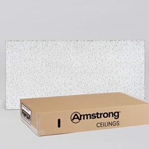 Armstrong Ceiling Tiles; 2x4 Ceiling Tiles - 12 pcs White Ceiling Tiles; Acoustic Ceilings for Suspended Ceiling Grid; FISSURED 755