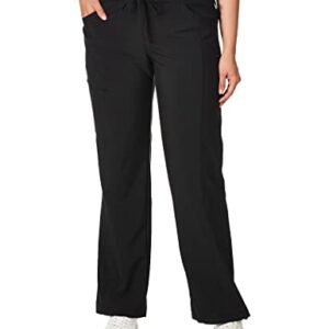 Cherokee Infinity Women Scrubs Pant Low Rise Straight Leg Drawstring 1123A, L, Black