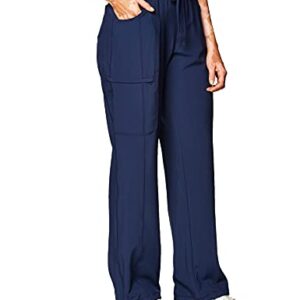 Cherokee Infinity Women Scrubs Pant Low Rise Straight Leg Drawstring 1123A, XL, Navy