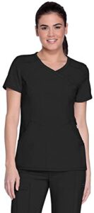 cherokee infinity women scrubs top mock wrap 2625a, l, black