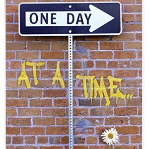 NobleWorks - Recovery Jumbo Greeting Card (Extra Large 8.5 x 11 Inch) - Encouragement, AA Sobriety Support Happy Anniversary Notecard from Group - One Day At A Time J9707