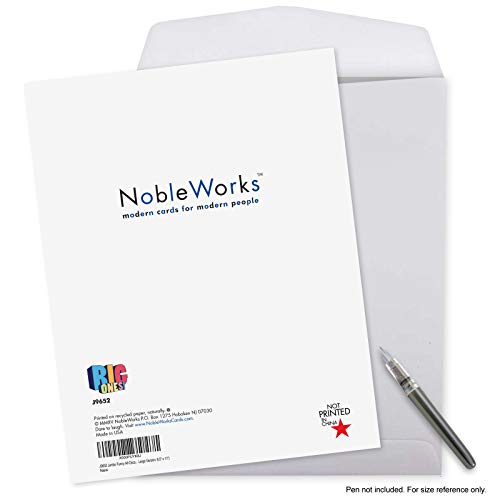 NobleWorks - 1 Large Blank Greeting Card (8.5 x 11 Inch) - All Occasion Notecard with Envelope, Big Bold Letters - Big Hug J9652