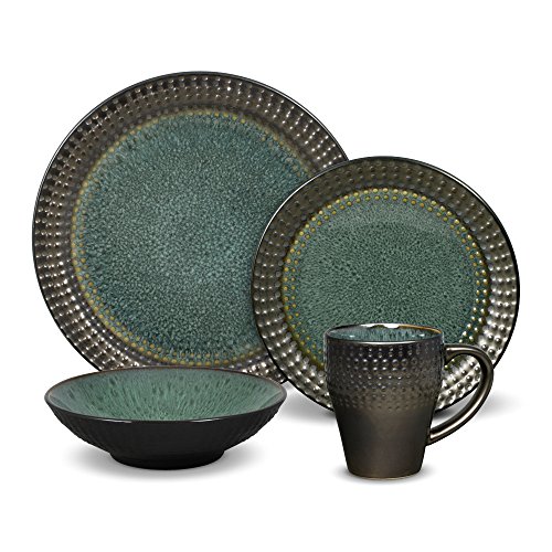 Mikasa 5144804 Ontario Gourmet Basics Dinnerware, 16 Piece, Green