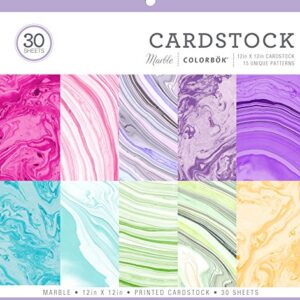 Colorbok 71876B Cardstock Paper Pad Marble, 12" x 12"