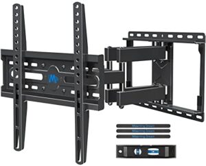 mounting dream tv wall mount for 32-65 inch tv, tv mount with swivel and tilt, full motion tv bracket with articulating dual arms, fits 16inch studs, max vesa 400x400 mm, 99lbs, md2380