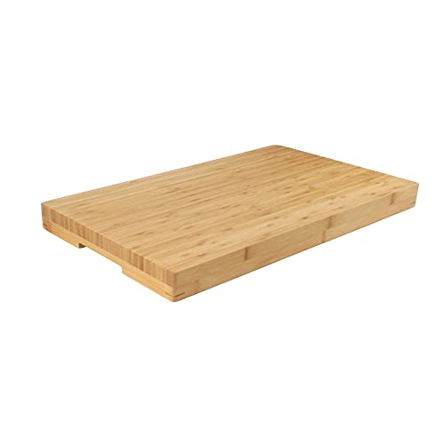 BambooMN Jenn Air Bamboo Range Burner Cover/Cutting Board, New Vertical Cut, Large (20.5"x12"x1.57")