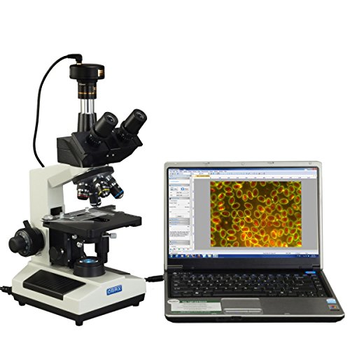 OMAX - Digital 40X-2500X Advanced Oil NA1.25 Darkfield Trinocular Compound LED Microscope + 5.0MP Camera with Measurement, Stitching, Extended Depth Software - M837ZL-A191BD-C50U