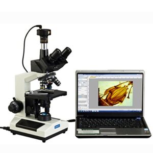 omax - m837zl-c100u 40x-2500x full size lab digital trinocular compound led microscope with 10mp usb camera and 3d mechanical stage