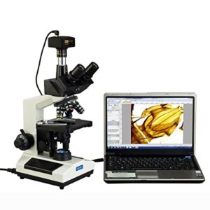 omax 40x-2500x full size lab digital trinocular compound led microscope with 14mp usb camera and 3d mechanical stage - m837zl-c140u