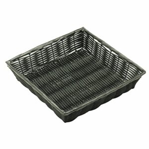 wicker basket, black 12" x 12" x 2 1/2"