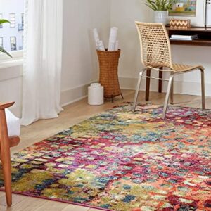 Unique Loom Jardin Collection Colorful, Vibrant, Abstract, Modern Area Rug, 3 ft 3 in x 5 ft 3 in, Multi/Blue