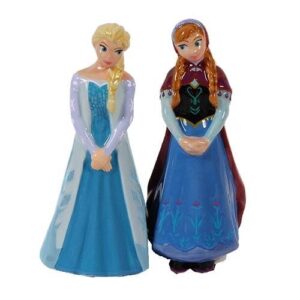 westland giftware disney frozen elsa & anna magnetic ceramic salt & pepper shaker set, multicolor