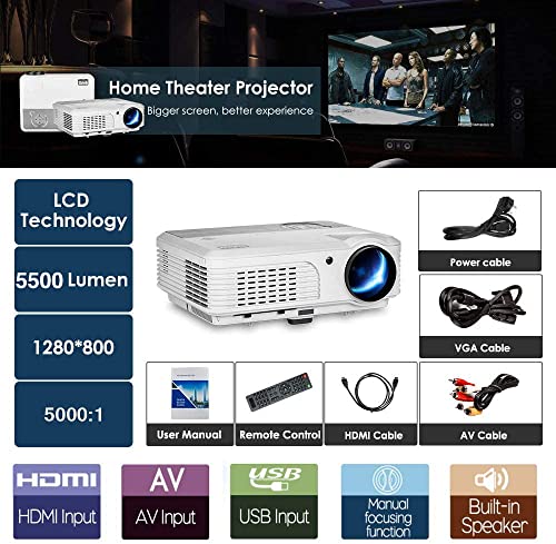 7500 Lumen Native 1080P Full HD Daytime Projector with Keystone Correction & Zoom, 200" Outdoor Movie Smart Projector Compatible with iOS/Android/TV Stick/PS5/DVD