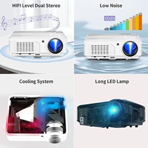 7500 Lumen Native 1080P Full HD Daytime Projector with Keystone Correction & Zoom, 200" Outdoor Movie Smart Projector Compatible with iOS/Android/TV Stick/PS5/DVD