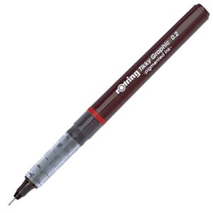 rOtring Tikky Graphic Fine Liner Pen 0.20mm - Black Ink, Box of 12