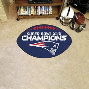 FANMATS 17684 New England Patriots Football Rug - 20.5in. x 32.5in. | Sports Fan Home Decor Rug and Tailgating Mat - Super Bowl XLIX Champions