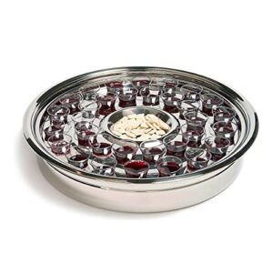 broadman church supplies remembranceware communion one pass tray & insert, silver