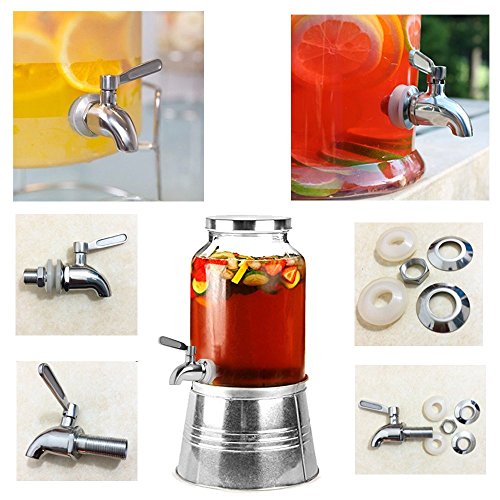 BTSKY™Stainless Steel Beverage Dispenser Replacement Spigot Fits 16mm（5/8 inch）Opening - No Lead Dispenser Replacement Faucet, Polished Finish