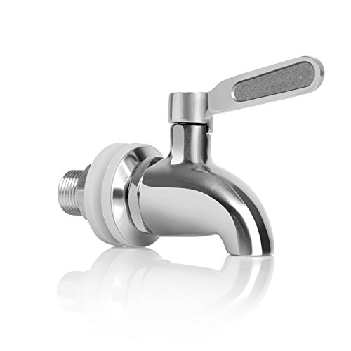 BTSKY™Stainless Steel Beverage Dispenser Replacement Spigot Fits 16mm（5/8 inch）Opening - No Lead Dispenser Replacement Faucet, Polished Finish