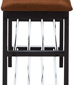 Black / Chocolate Micro Fabric Shoe Rack Storage Organizer & Hallway Bench