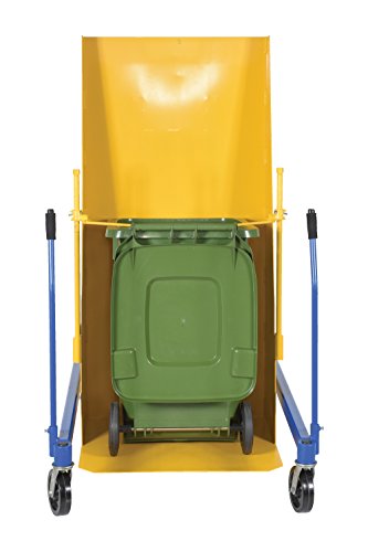 Vestil TCD-U-60-AC Universal AC Trash Can Dumper, Steel, 60-3/16" Maximum Height, 135 Degree Maximum Angle, 400 lb Uniform Capacity, Blue/Yellow