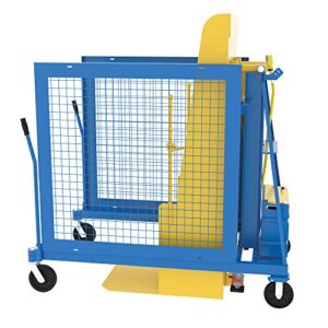 Vestil TCD-U-60-AC Universal AC Trash Can Dumper, Steel, 60-3/16" Maximum Height, 135 Degree Maximum Angle, 400 lb Uniform Capacity, Blue/Yellow