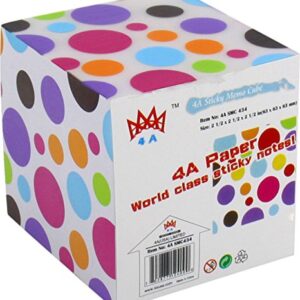 4A Sticky Memo Cube,2 1/2 Inches,Bubble Patterned Printed On The Four Sides,Self-Stick Notes Cube,About 500 Sheets/Cube,1 Cube/Pack,4A SMC 434