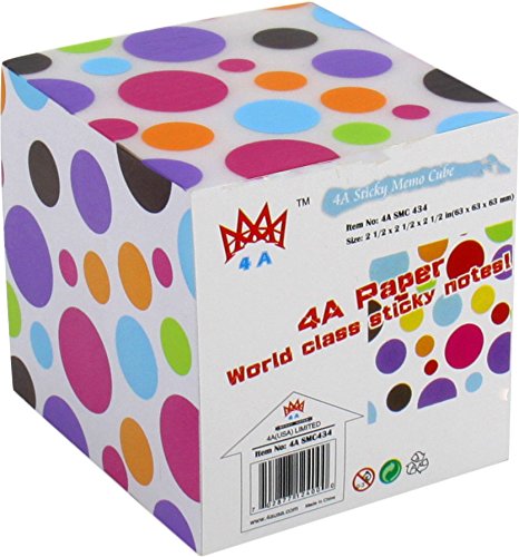 4A Sticky Memo Cube,2 1/2 Inches,Bubble Patterned Printed On The Four Sides,Self-Stick Notes Cube,About 500 Sheets/Cube,1 Cube/Pack,4A SMC 434