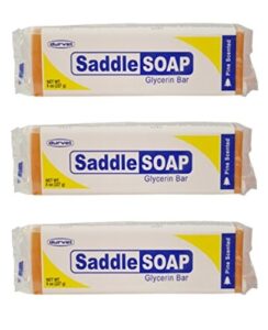 (pack of 3) saddle soap glycerin bar for leather