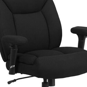 Flash Furniture HERCULES Series Big & Tall 400 lb. Rated Black Fabric Deep Tufted Swivel Ergonomic Task Office Chair with Adjustable Arms