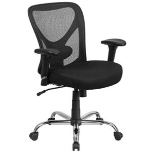 flash furniture big & tall office chair | adjustable height mesh swivel office chair with wheels