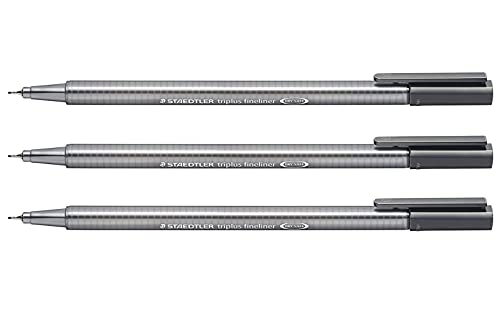 Staedtler Triplus Fineliner Pens gray color 3 Pcs./Pack