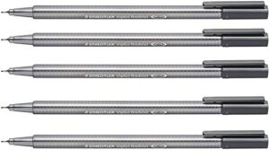 staedtler triplus fineliner pens gray color 5 pcs./pack