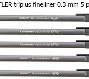 Staedtler Triplus Fineliner Pens gray color 5 Pcs./Pack