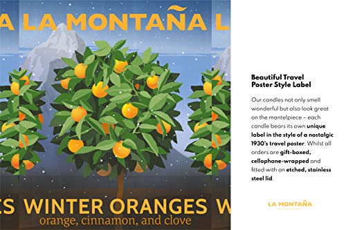 La Montaña Winter Oranges | Luxury Home Scented Candles Inspired by Spain | Natural Wax | Valencia Orange, Cinnamon, Red Apple, and Clove