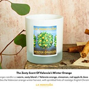 La Montaña Winter Oranges | Luxury Home Scented Candles Inspired by Spain | Natural Wax | Valencia Orange, Cinnamon, Red Apple, and Clove