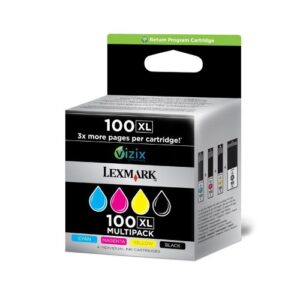 lexmark 14n1921e 100xl ink cartridge multi pack, 1x510pg+3x600pg, pack qty 4