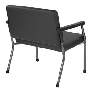 Office Star Bariatric Big and Tall Medical Office Chair with Oversized 29 Inch Wide Seat and Sturdy Metal Frame with Back Reinforcement, 500 Pound Limit, Dillon Black Faux Leather Fabric