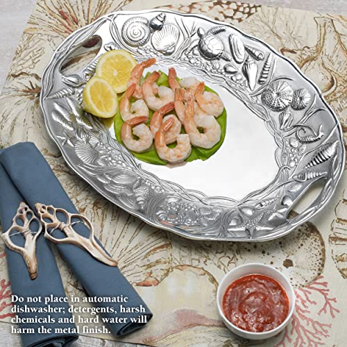 Wilton Armetale Coastal Handle Serving Tray, 16-Inch-by-11.75-Inch