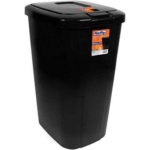 SuperTrading Hefty Touch-Lid 13.3-Gallon Trash Can, Black (1)