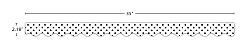 Teacher Created Resources Black Polka Dots on White Scalloped Border Trim (5593)