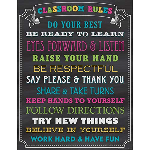 Teacher Created Resources Chalkboard Brights Classroom Rules Chart (7565)