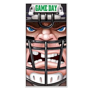 beistle football door cover, 30 by 5-feet, multicolor