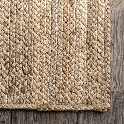 nuLOOM Rigo Hand Woven Farmhouse Jute Area Rug, 6x9, Natural