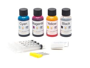 inkpro premium combo ink refill kit for hp 60/xl, hp 61/xl, hp 62/xl, hp 63/xl, hp 64/xl, hp 65/xl ink cartridges 1oz 30ml