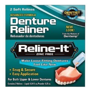 dentist on call reline-it, advanced formular denture reliner, zinc free--2 repairs